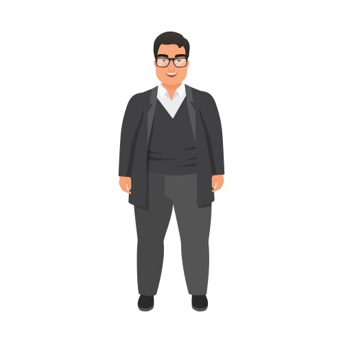 Cartoon happy and smiling plus size people Vector Image