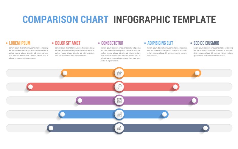 Comparison table chart compare template Royalty Free Vector