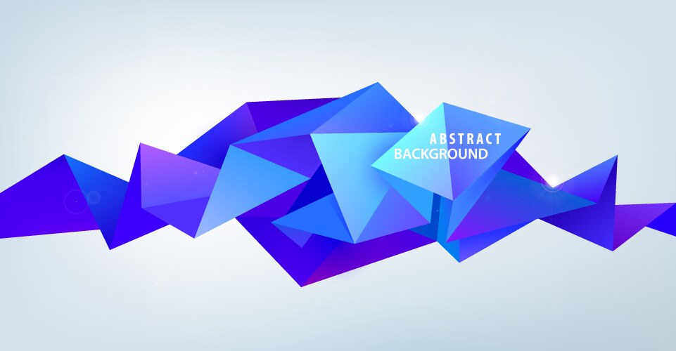 Faceted 3d crystal colorful shape banner Vector Image