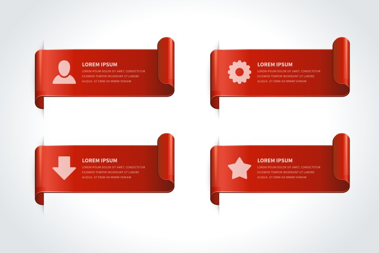 Horizontal yellow arrows bookmark business Vector Image