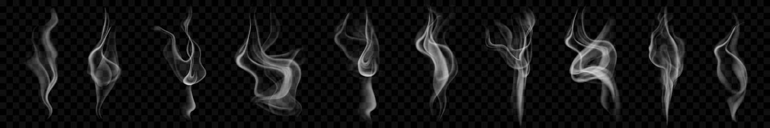 Steaming smoke hot steam stream smoking cloud Vector Image