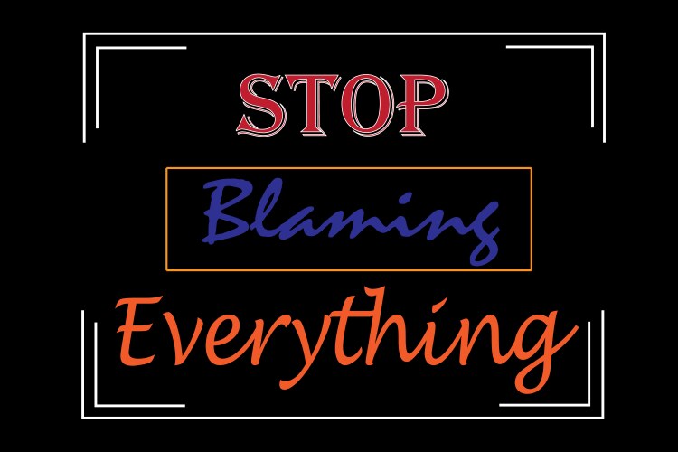 Stop blaming typography t shirt Royalty Free Vector Image