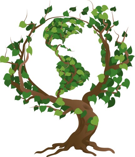 Cartoon tree character waving a greeting Vector Image