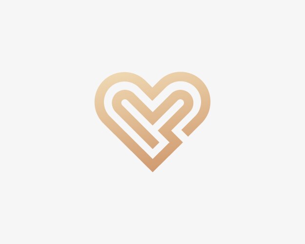 Two hearts and endless loop symbol logo infinity Vector Image
