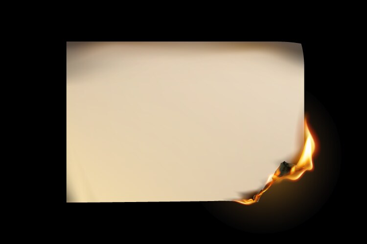 Burning paper sheet Royalty Free Vector Image - VectorStock