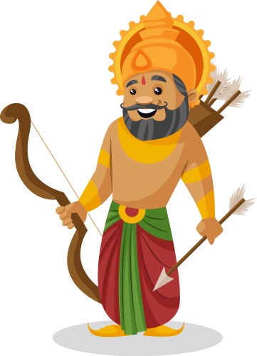 King dasaratha cartoon character Royalty Free Vector Image