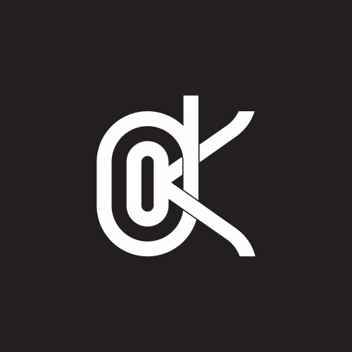 Letter dk simple loop geometric logo Royalty Free Vector