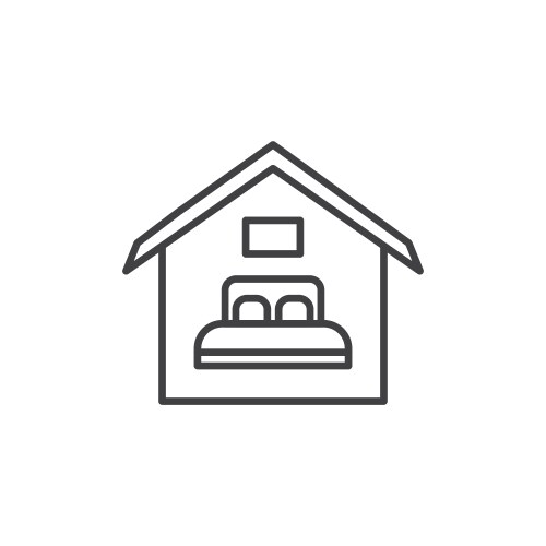 Accommodation icon set hotel bedroom lodging Vector Image