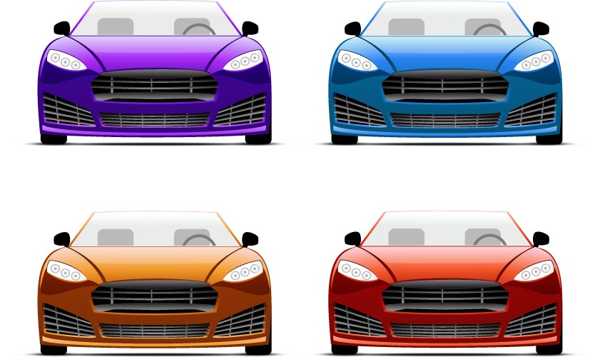 Racing cars colorful set elements Royalty Free Vector Image