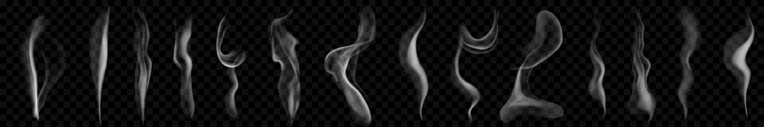 Steaming smoke hot steam stream smoking cloud Vector Image