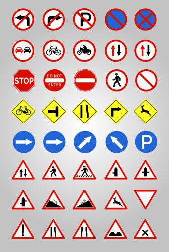 Guide signs set of iso prohibited actions Vector Image
