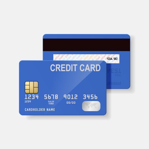 Credit card front and back side Royalty Free Vector Image