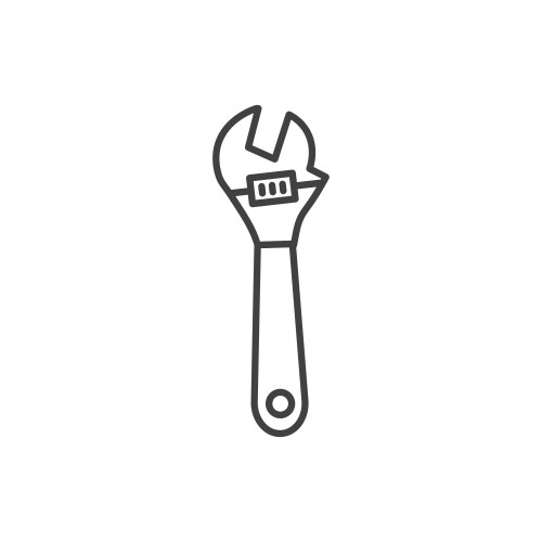Adjustable wrench icon set spanner pipe Royalty Free Vector