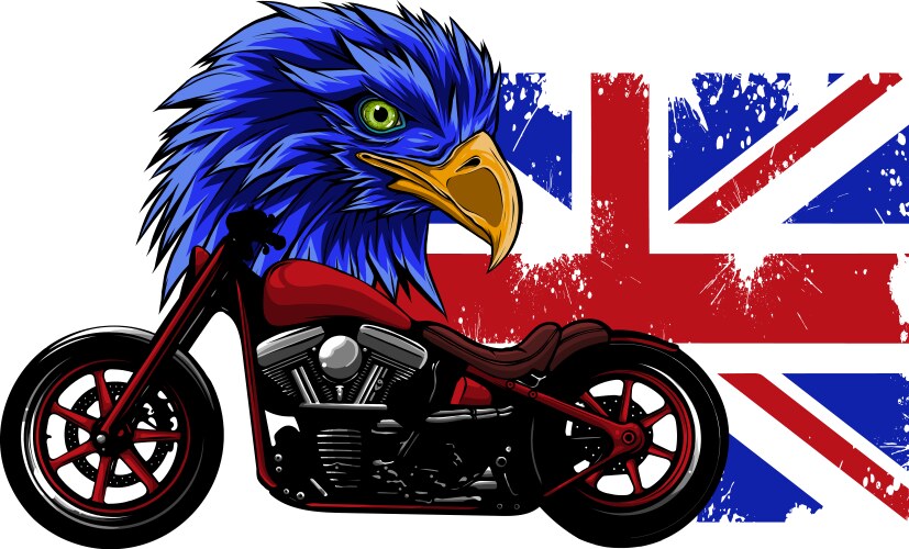 British flag motorcycle Royalty Free Vector Image