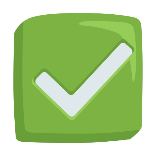 Check mark emoji icon approve Royalty Free Vector Image