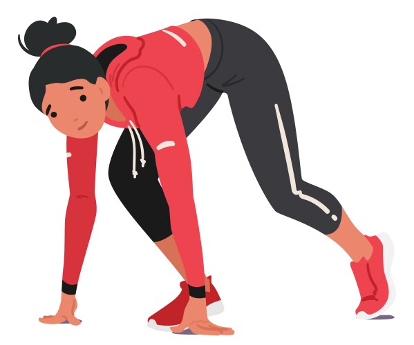Young determined runner character dashes across Vector Image