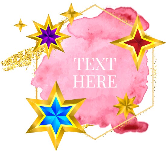 Gold frame paint hand painted brush stroke Vector Image