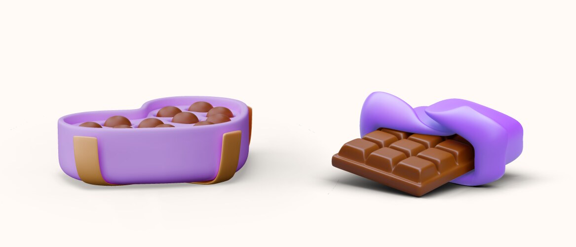 Rectangular chocolate bar in 3d style classic Vector Image