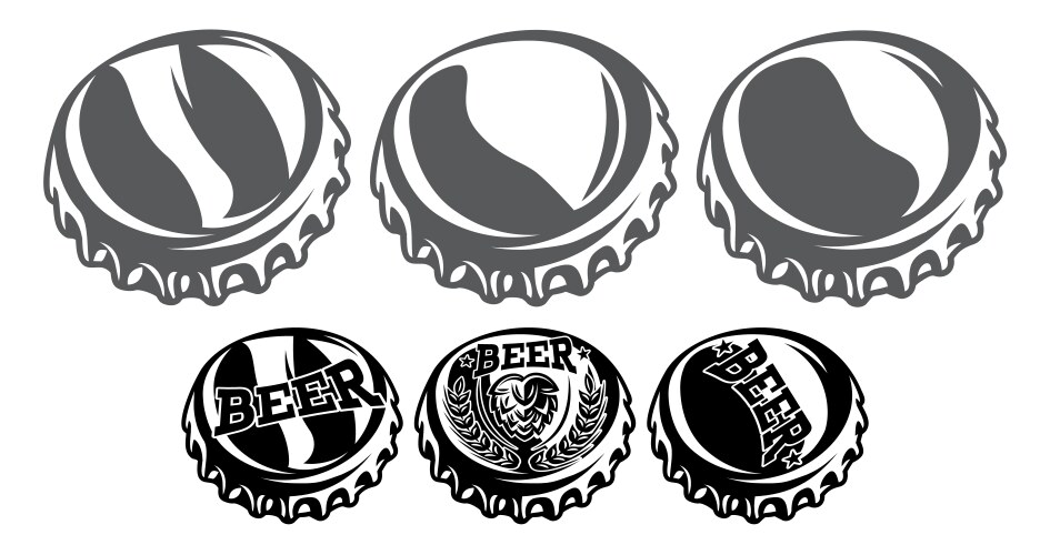 Set bottle cap Royalty Free Vector Image - VectorStock
