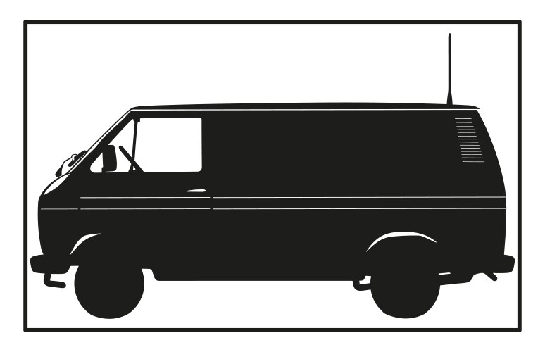 Van icon silhouette cargo minibus Royalty Free Vector Image