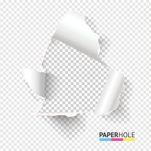 Ragged hole torn in ripped paper Royalty Free Vector Image