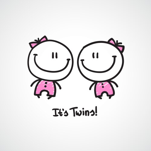 Sweet twins Royalty Free Vector Image - VectorStock