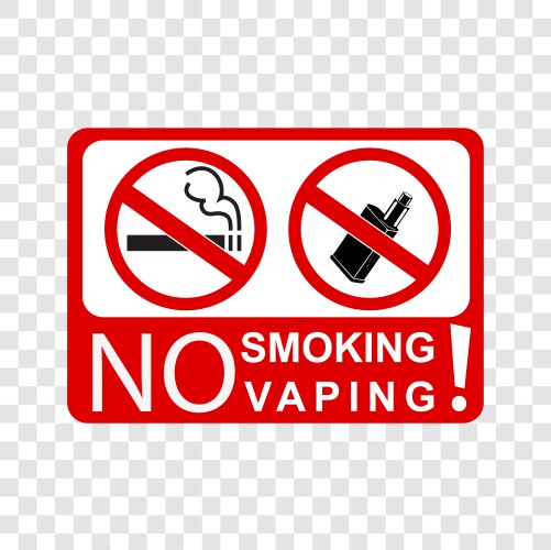 Vaping not allowed sign with vaporizer Royalty Free Vector