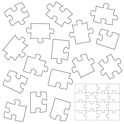 Complete puzzle template Royalty Free Vector Image