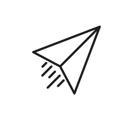 Message icon logo paper plane Royalty Free Vector Image