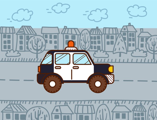 Police Cars Cartoon Vector Images (over 4,200)