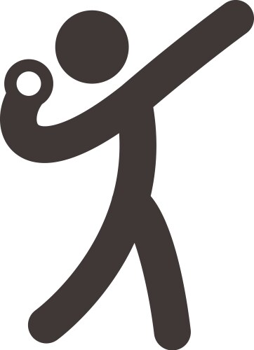 Cute man athlete doing shot put Royalty Free Vector Image