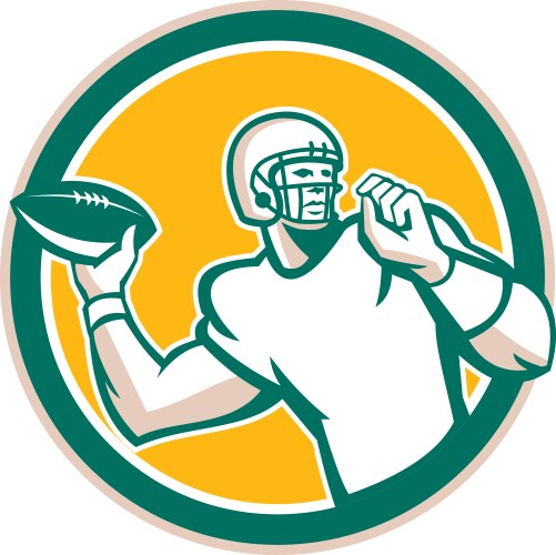 American football sticker Royalty Free Vector Image