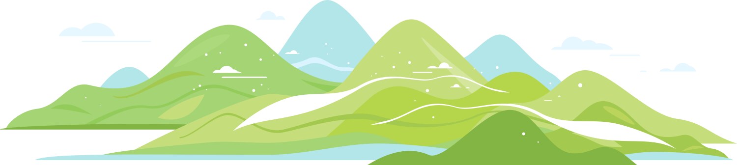 Isolated green mountain on white background Vector Image