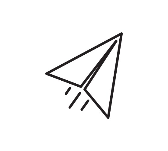 Message icon logo paper plane Royalty Free Vector Image