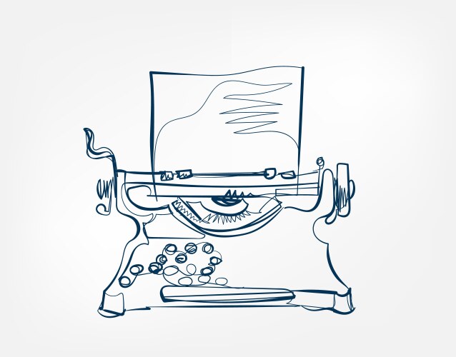 Writer workspace doodle set Royalty Free Vector Image