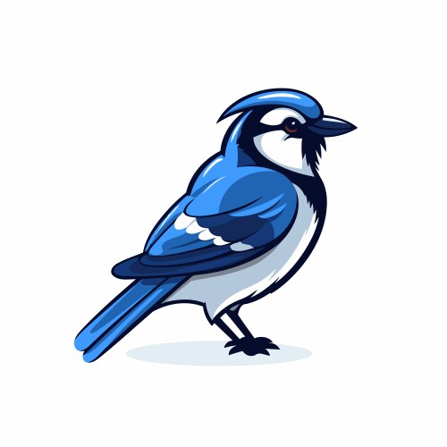 Blue jay bird head isolated on white background Vector Image
