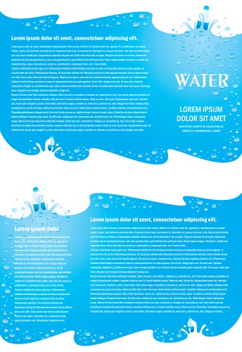 Booklet catalog brochure folder water aqua splash Vector Image