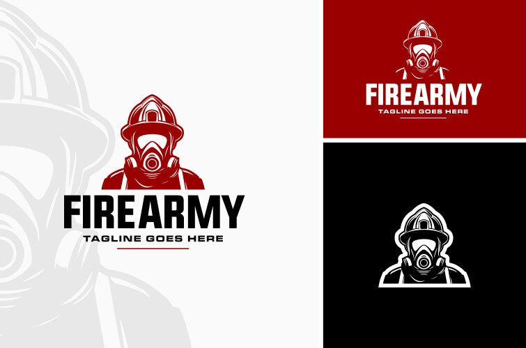 Firefighter id badge design template Royalty Free Vector