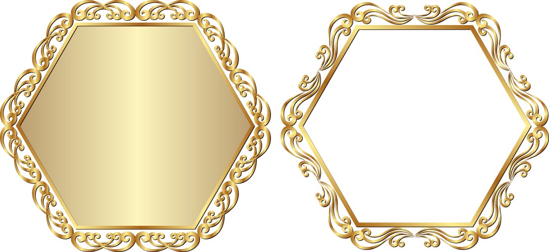 Hexagon plaque Royalty Free Vector Image - VectorStock