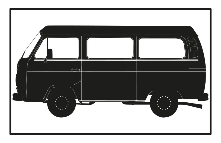 Van icon silhouette cargo minibus Royalty Free Vector Image
