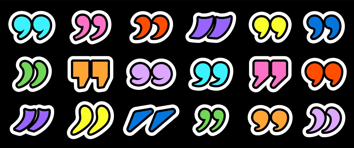 Colorful abstract quotation mark designs Vector Image