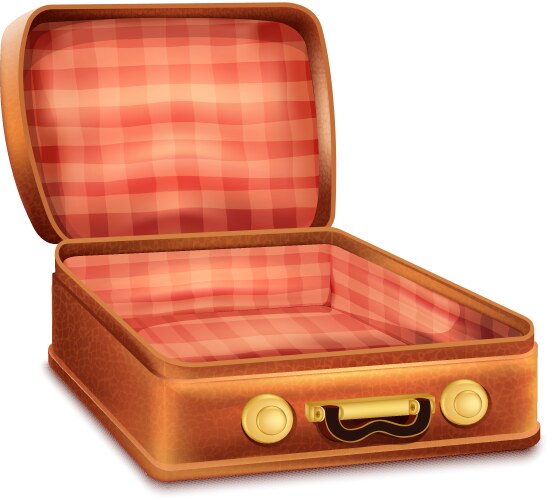 Open suitcase blue isolated on white background Vector Image