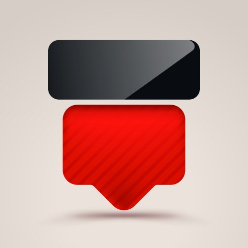 Red label tag with shadow on white Royalty Free Vector Image