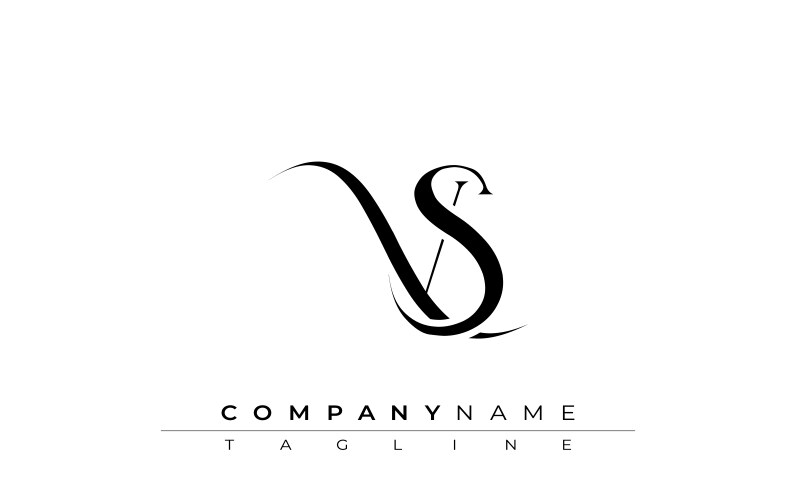 Vs abstract geometric logo design Royalty Free Vector Image