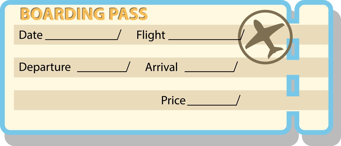 Blank Plane Ticket Template
