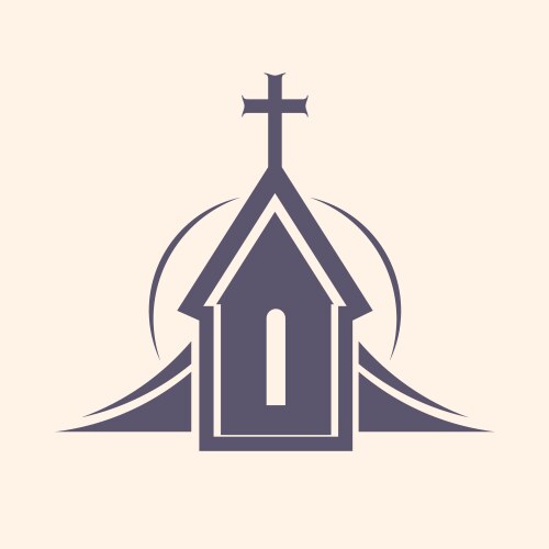 Church building emblem community worship unity Vector Image