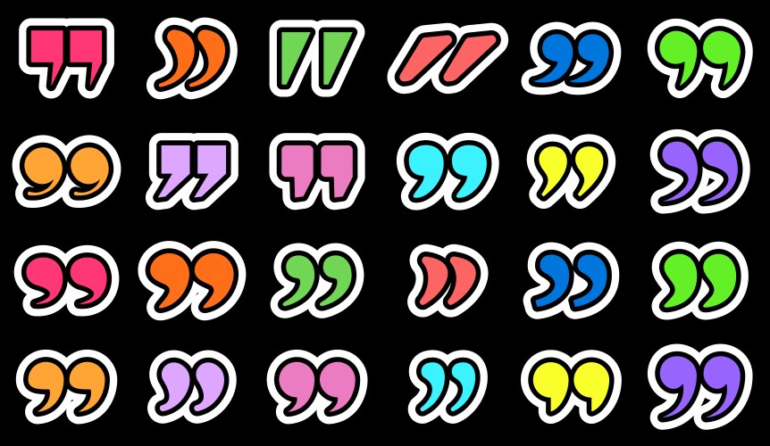 Colorful abstract quotation mark designs Vector Image