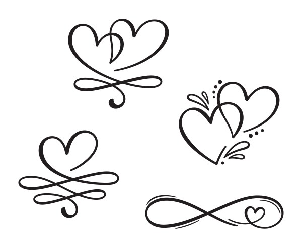 Double Heart Clip Art Calligraphy Two Hearts Clipart Etsy