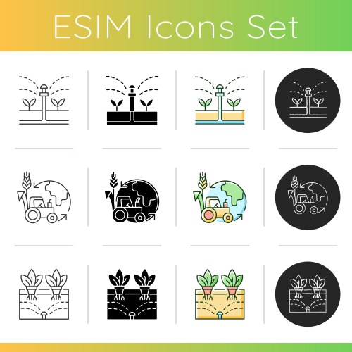 Environmental pollution icons causes Royalty Free Vector
