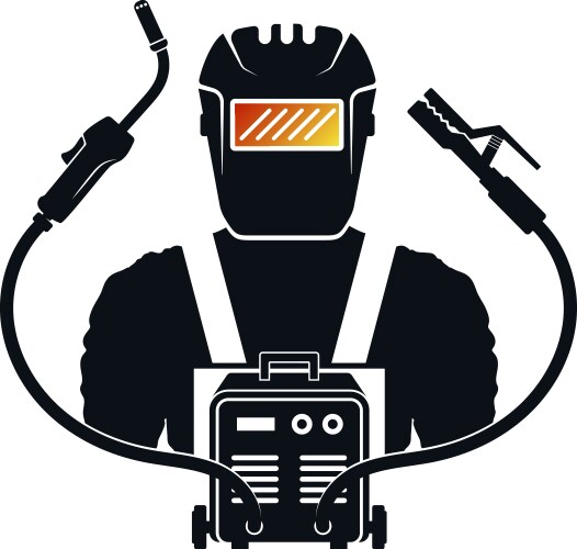 Welder in mask and uniform symbol Royalty Free Vector Image